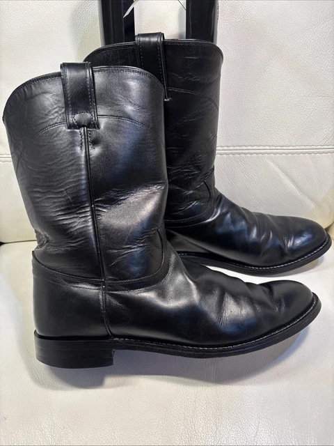 JUSTIN MEN'S BLACK Jackson Roper Cowboy Boots Style 3133 Size 11 D £63. ...