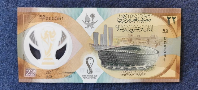 REPLACEMENT BANKNOTE RQ/I Qatar 22 Riyals WORLD-CUP 2022 Polymer Full ...