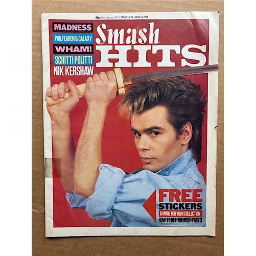 NIK KERSHAW SMASH Hits Magazine 29 Mars 1984 Nik Kershaw Couverture ...