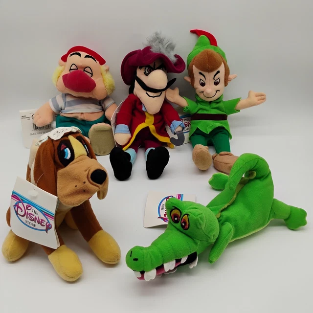 VINTAGE DISNEY Peter Pan mini 8" Bean Bag Plush Set of 5. SB009 £54.41 ...
