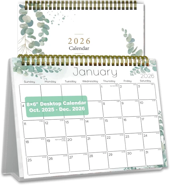 SMALL DESK CALENDAR 2026 - Standing 2026 8×6" - Desktop Calendar, C ...