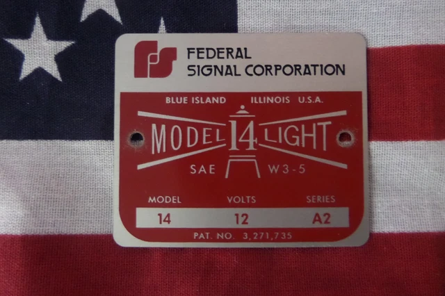 FEDERAL SIGNAL CORPORATION Siren Models Q / Q2 / Q2B Replacement Badge ...