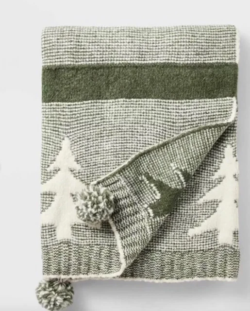 THRESHOLD DESIGNED WITH Studio McGee Knit Tree with Tassels Throw ...