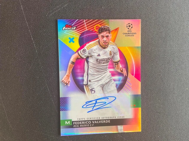 AUTOGRAPHE AUTO FERERICO Valverde 2024 Topps Finest Real Madrid N17 EUR ...