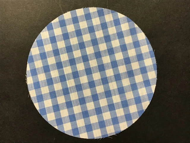 50 BLUE GINGHAM check fabric jam jar lid covers, 5”/125mm £7.05 ...