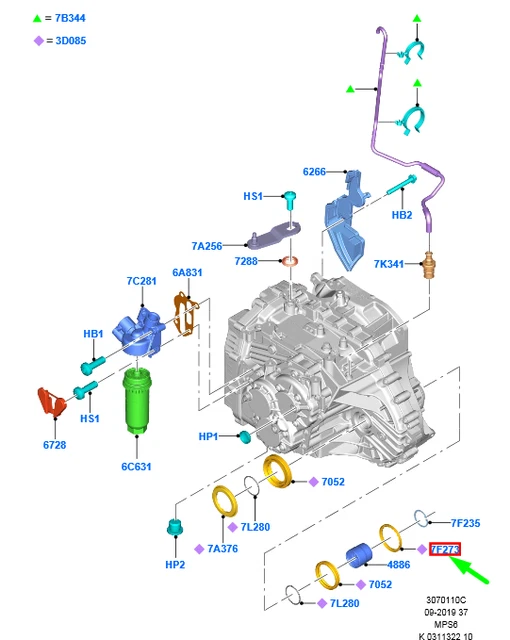 FORD MONDEO MK5 Arbre de sortie de transmission droite Joint Assy ...