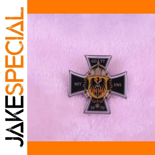 GERMAN KAISER WILHELM I Battle Flag Pin Badge Prussian 1870 Iron Cross ...