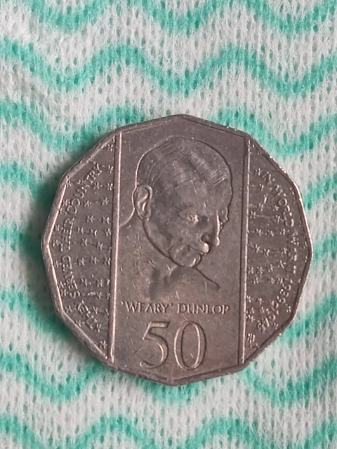 AUSTRALIA FIFTY 50 CENT COIN WEARY DUNLOP WORLD WAR 2 1995 Circulated ...