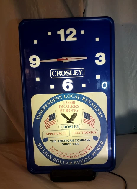 VINTAGE CROSLEY DEALER Light Up Advertising Clock $80.00 - PicClick
