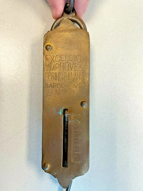 VTG EXCELSIOR IMPROVED Spring Balance 50 LB Scale weight tool, Sargent ...