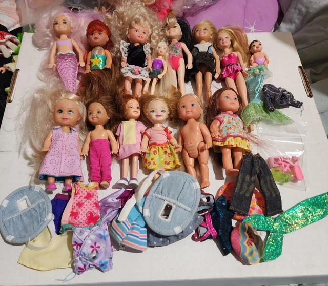 LOT OF 14 Dolls Chelsea & Kelly Dolls Plus Friends With extra Clothes ...