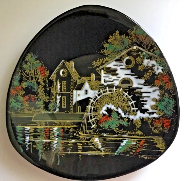 ASSIETTE ÉMAUX DE Longwy, le Moulin, de Paul Mignon, très bon état. EUR ...