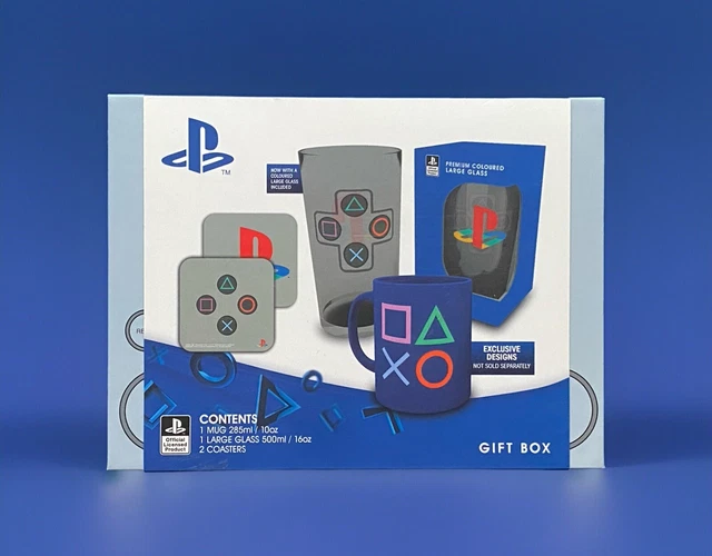 PLAYSTATION GIFT BOX / Retro Collector Pack / 1 Mug + 1 Large Glass + 2 ...