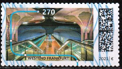 BRD HOHER WERT 2021 - 270 ct Westend Frankfurt gestempelt 3628 EUR 1,00 ...