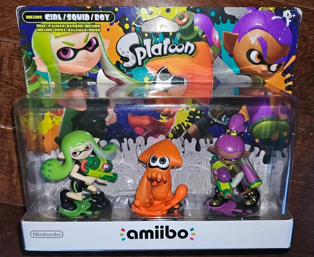 SPLATOON ALTERNATE COLOR Inkling Girl Squid Boy Amiibo Orange 3 pack ...