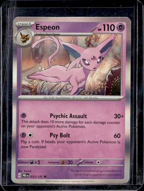2025 POKEMON SV Prismatic Evolutions Espeon #033/131 £0.72 - PicClick UK