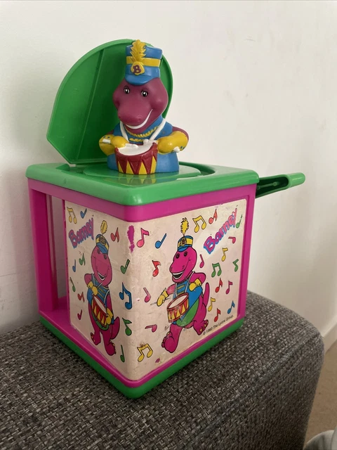 BARNEY THE DINOSAUR Vintage Jack In The Box Musical Pop Up Toy 1993 ...