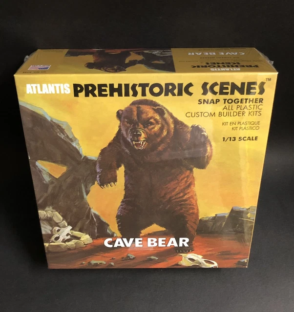 ATLANTIS PREHISTORIC SCENES “Cave Bear” 1/13 Model Kit Ex-Aurora Case ...