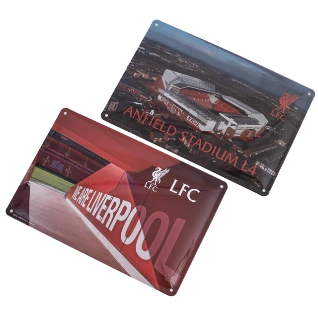 LIVERPOOL FC OFFICIAL 2 Pack Metal Stadium Sign LFC Gift £14.95 ...
