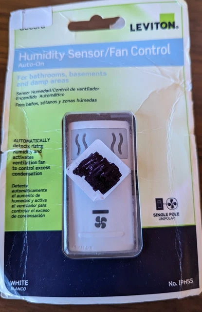 LEVITON R02-IPHS5-0LW HUMIDITY Sensor and Fan Control, 120 VAC, 5 A ...