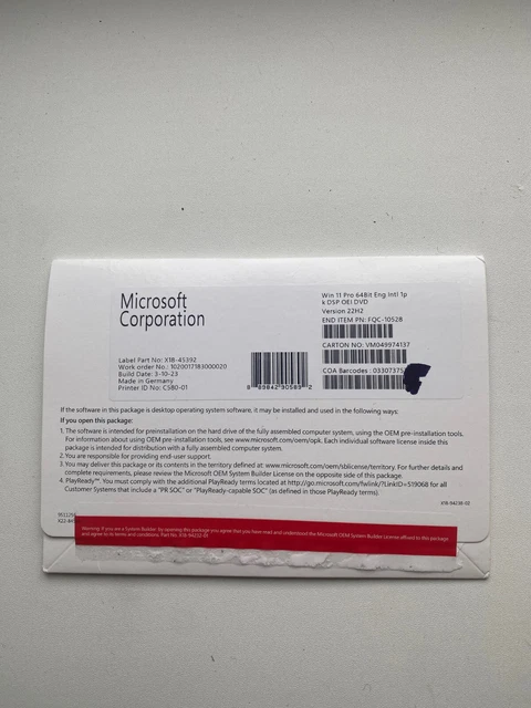 MICROSOFT WINDOWS 11 pro professional 64bit DVD disk £30.00 - PicClick UK