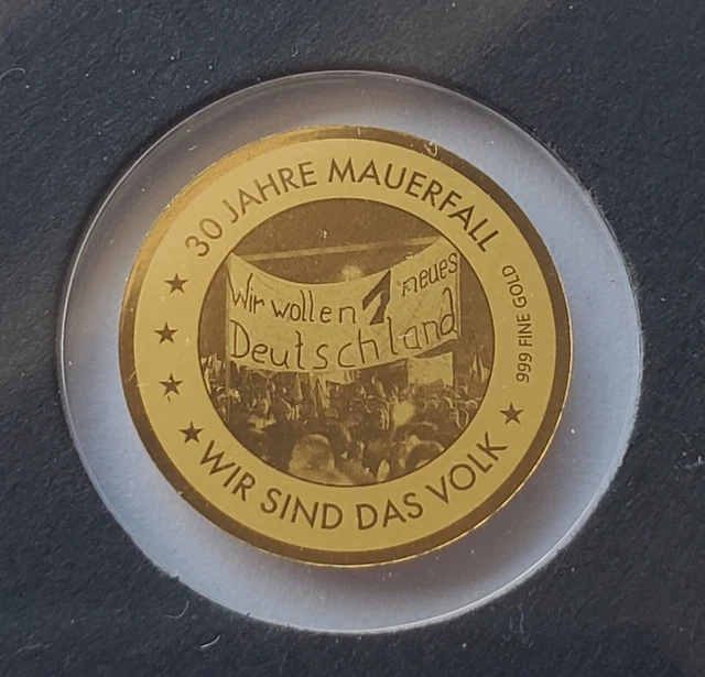 GOLDMÜNZE - 30 Jahre Ddr Mauer Fall - 999 Gold - Goldbarren - Sehr ...
