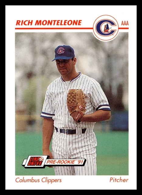 1991 LINE DRIVE AAA #113 Rich Monteleone Columbus Clippers carte de ...