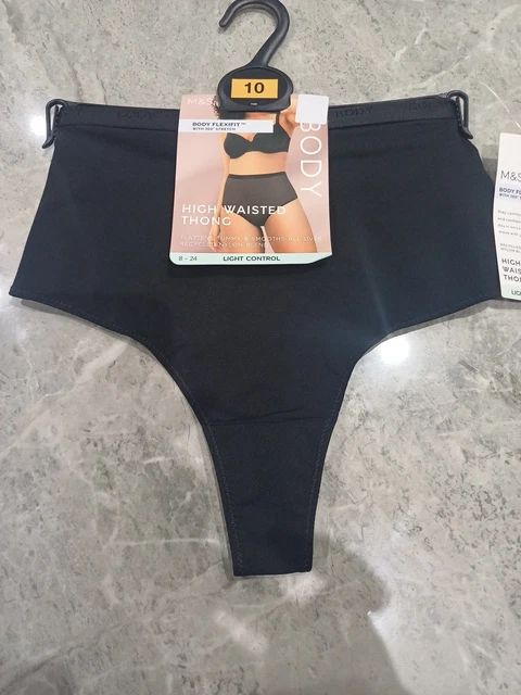 BODY BY M&S Light Control Flexifit Sheer High Waist Thong Size 10 BLACK £9.99 - PicClick UK