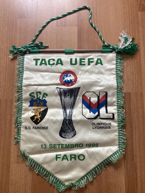 FANION ANCIEN FOOTBALL COUPE UEFA Farense-Olympique Lyonnais 1995 Lyon ...