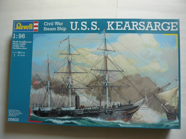 BAUSATZ USS KEARSARGE Civil War Steam Ship, Revell 1:96 + Resin-Kit ...