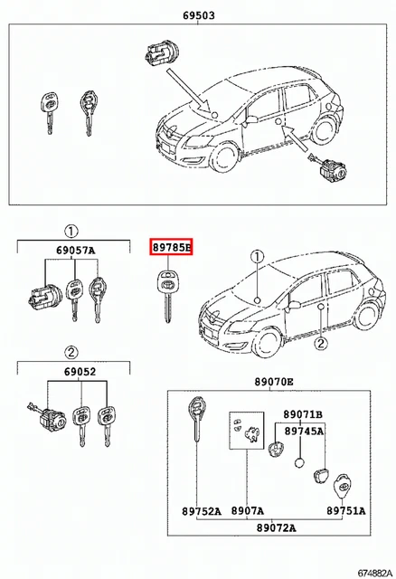 GENUINE DYNA TOYOACE TRY230 1TR Transponder Master Key Blank Uncoded ...