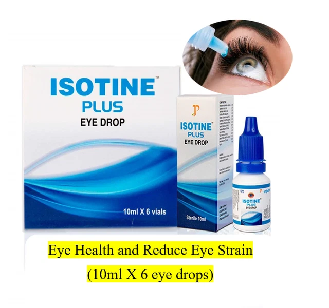 100% AYURVEDIC ISOTINE PLUS EYE DROP Improves Eye Health (10ml X 6 eye ...