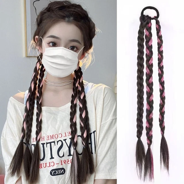 RUBBER BAND LONG Boxing Braids Braid Hair Ornament Chignon Tail Hair ...