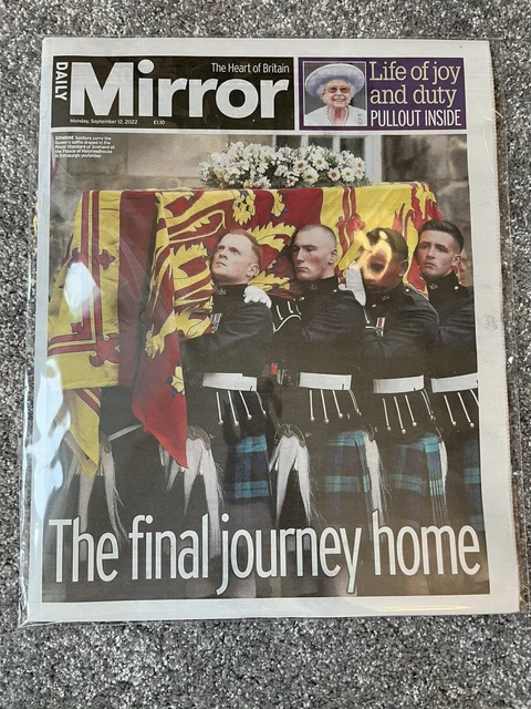 DAILY MAIL NEWSPAPER-QUEEN Elizabeth Ii Death Uk-12Th September 2022 ...