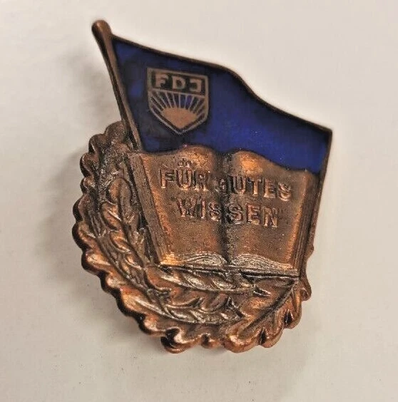 DDR FDJ ABZEICHEN für gutes Wissen Bronze mit Nummer 209039 EUR 15,00 ...