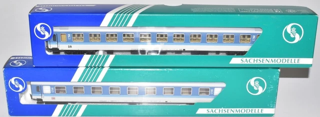 SACHSENMODELLE H0 14414 u. 14344 IR- Personenwagen DB u. DR in Ep. V ...