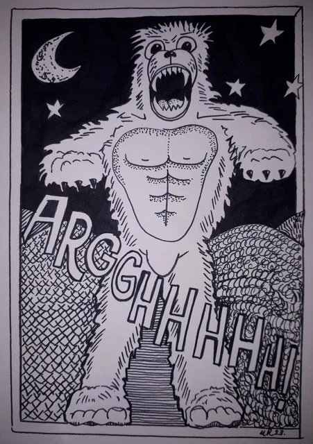 ORIGINAL INK ILLUSTRATION 'Beast 2023' by Michelle Ranson £10.00 ...
