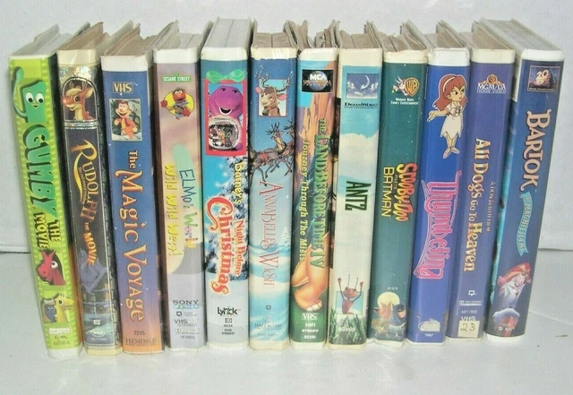 12 ANIMATED VHS Tapes/Clamshells (Gumby, Antz,Thumbelina + More ...