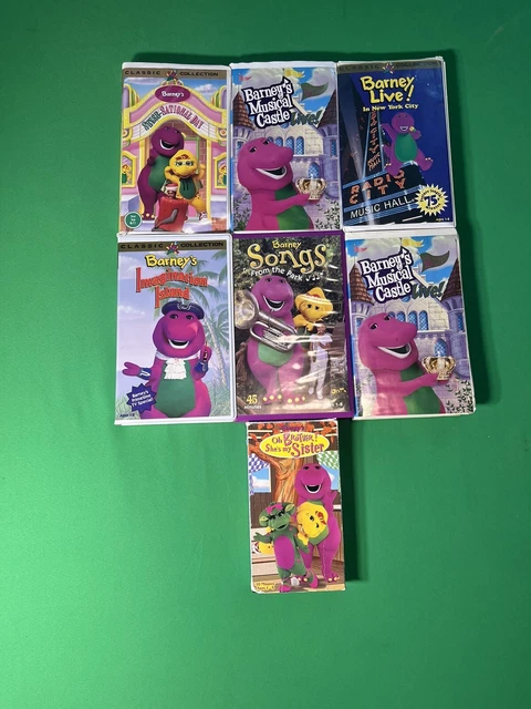 BARNEY VHS LOT 7 Tapes Songs From The Park, Oh Brother She’s My Sister ...