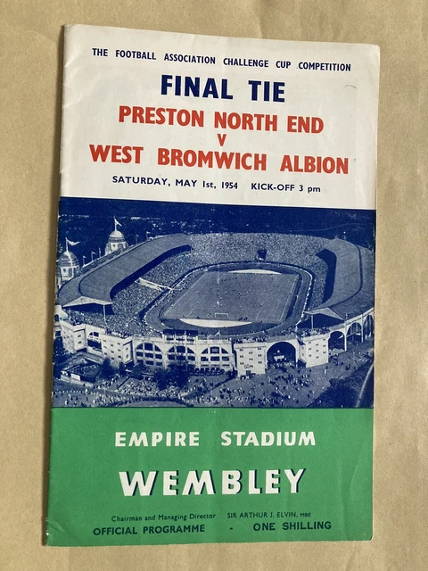 PRESTON V WEST Brom 1954 FA Cup Final Programme. £20.00 - PicClick UK
