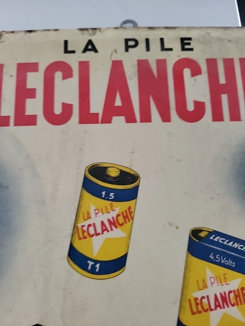 ANCIEN CARTON PLASTIFIÉ Publicitaire La Pile Leclanché EUR 75,00 ...