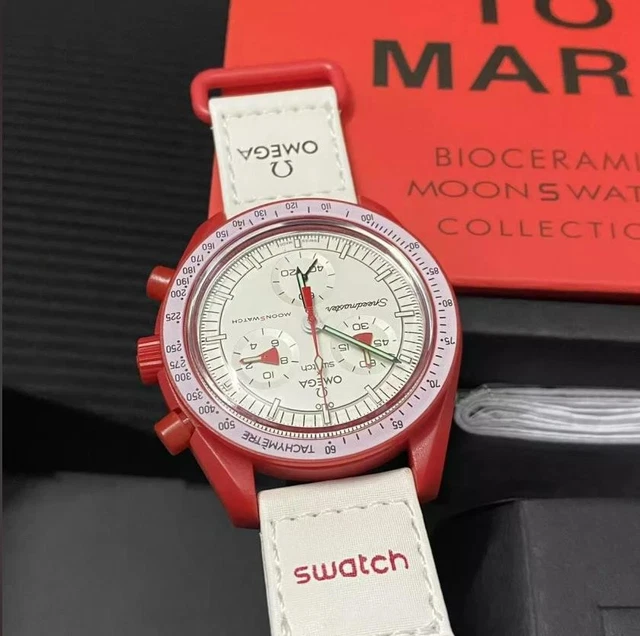 NEW SWATCH X Omega Bioceramic Moonswatch Mission To Mars Watch - With ...
