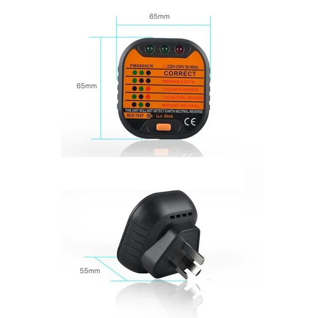 REVERSE CONNECTION DETECTION Circuit Polarity Detector GFCI RCD Test ...