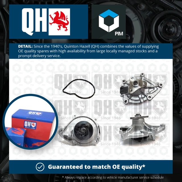 WATER PUMP FITS PEUGEOT 308 1.4 1.6 07 to 21 Coolant QH 1201H8 ...