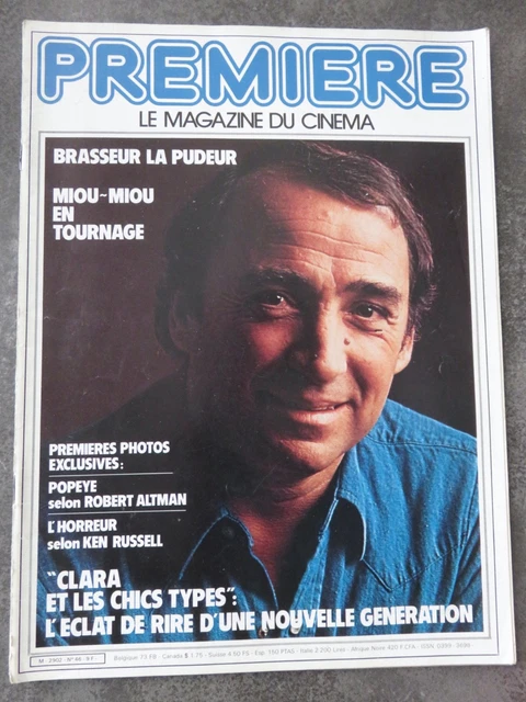 MAGAZINE CINÉMA PREMIÈRE 46 claude Brasseur, Miou Miou, Clara et les chics types EUR 7,00 ...