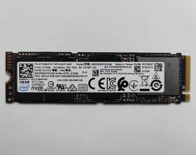 ORIGINAL INTEL SSD 512 GB NVMe M2 (SSDPEMKF512GB) EUR 33,00 - PicClick DE