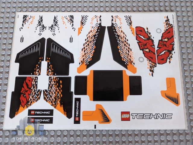 LEGO TECHNIC MODEL Off Road STICKER SHEET ONLY for Lego Set 9398 4 x 4 ...