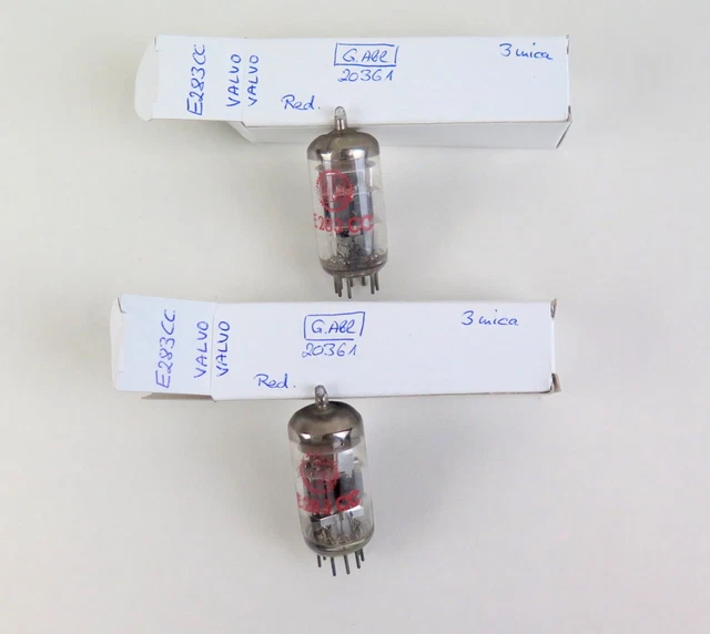 2X VALVO E283CC Röhre / 3 mica / red print / Tube made by Siemens in ...