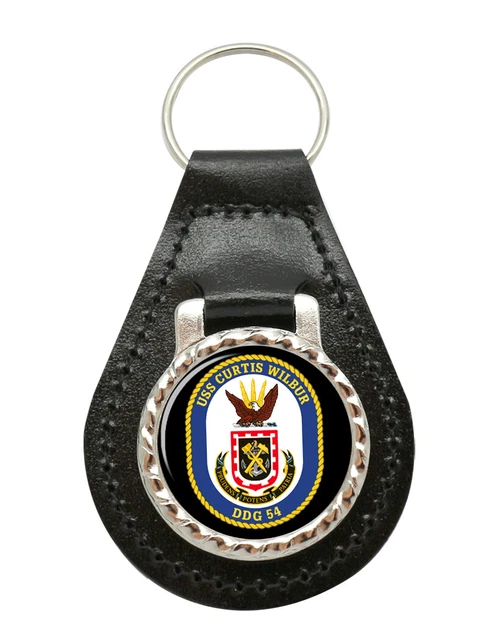USS CURTIS WILBUR (DDG-54) Leather Key Fob EUR 24,79 - PicClick FR