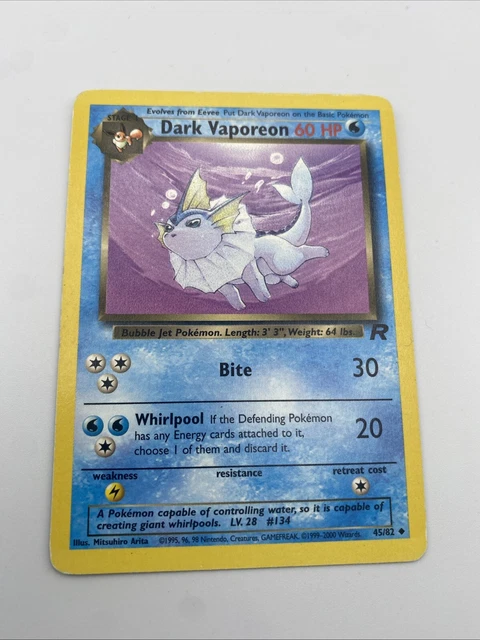 DARK VAPOREON 45/82 Team Rocket Basic Pokemon Card £2.00 - PicClick UK